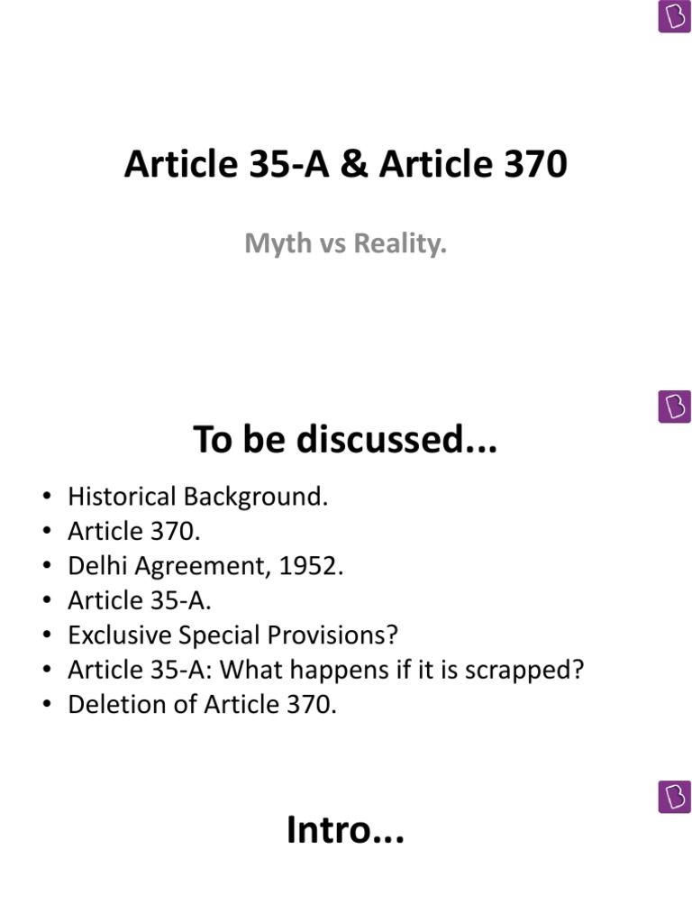 Article 35-A - Article 370 | PDF | Public Law | Common Law