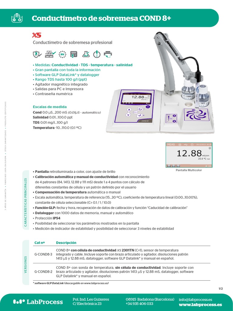 Conductímetro de sobremesa COND 8+ | PDF | Informática | Metrología