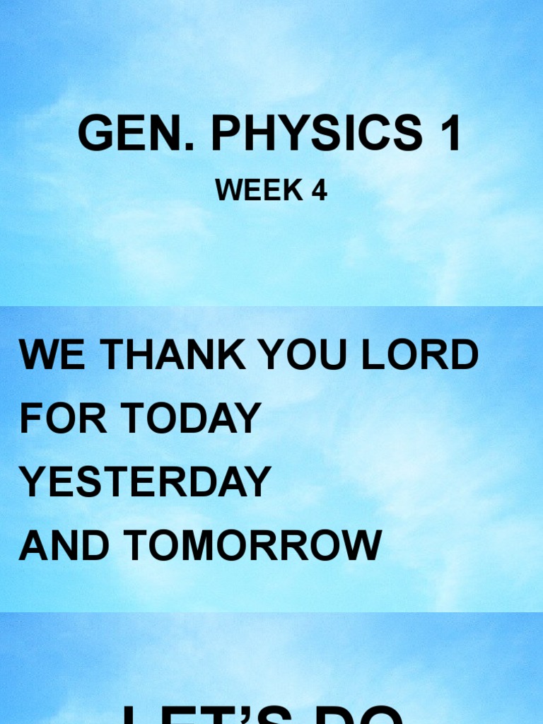 Gen Phy 1 Week 4 | PDF | Euclidean Vector | Cartesian Coordinate System