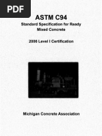 ASTM C94 C94M Standard Specification For Ready-Mixed Concrete | PDF | Concrete | Economic Sectors