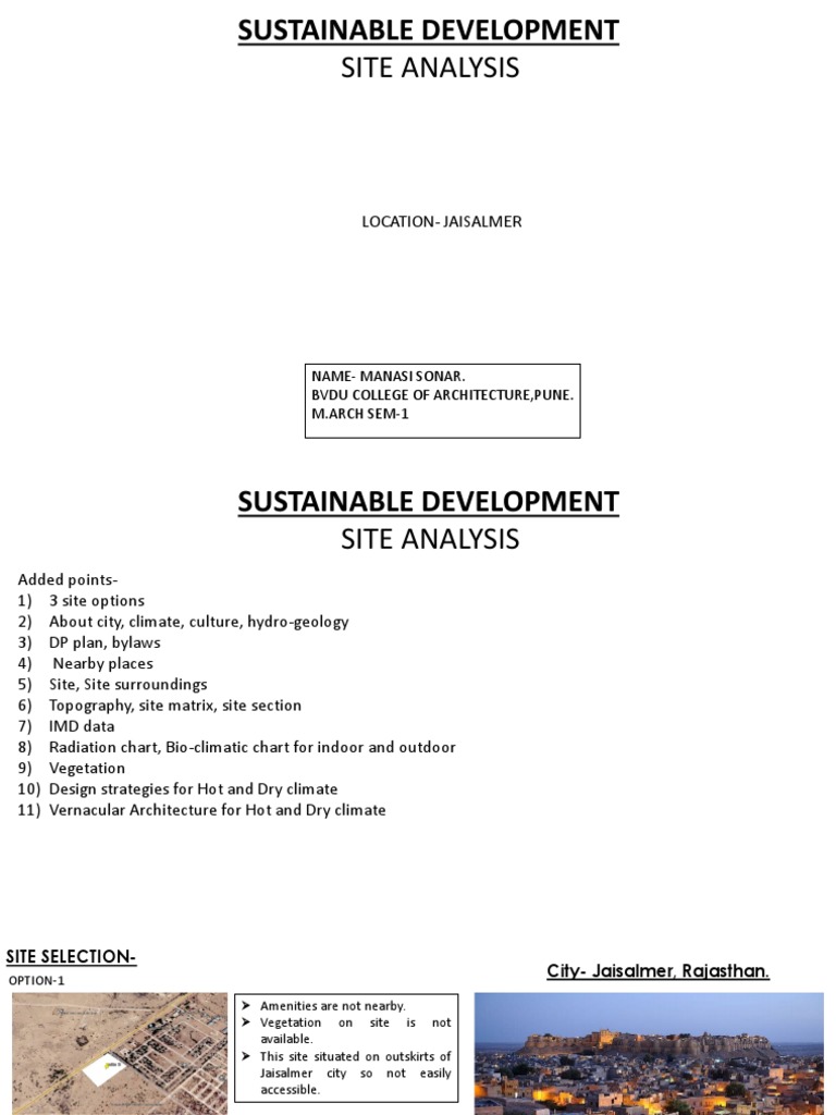 Sustainable Site Analysis for Residential Development in Jaisalmer ...