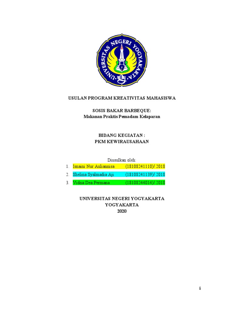 Sampul PKM Usulan Program | PDF Sampul PKM Usulan Program | PDF
