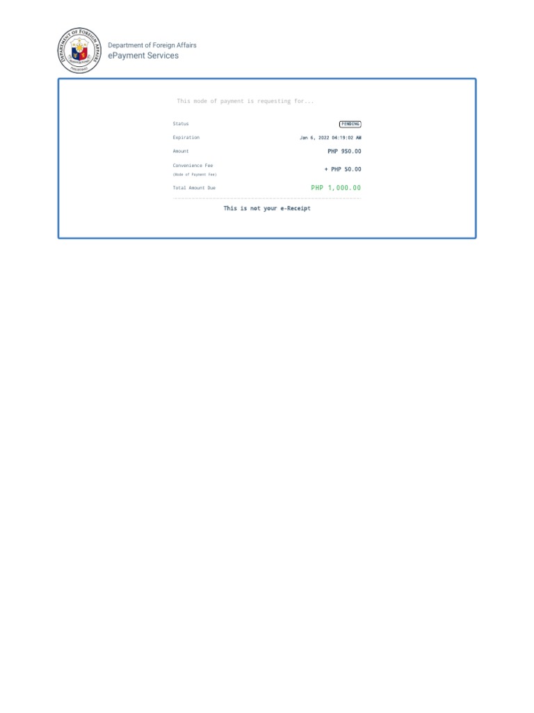 Department of Foreign Affairs - Payment Facility | PDF