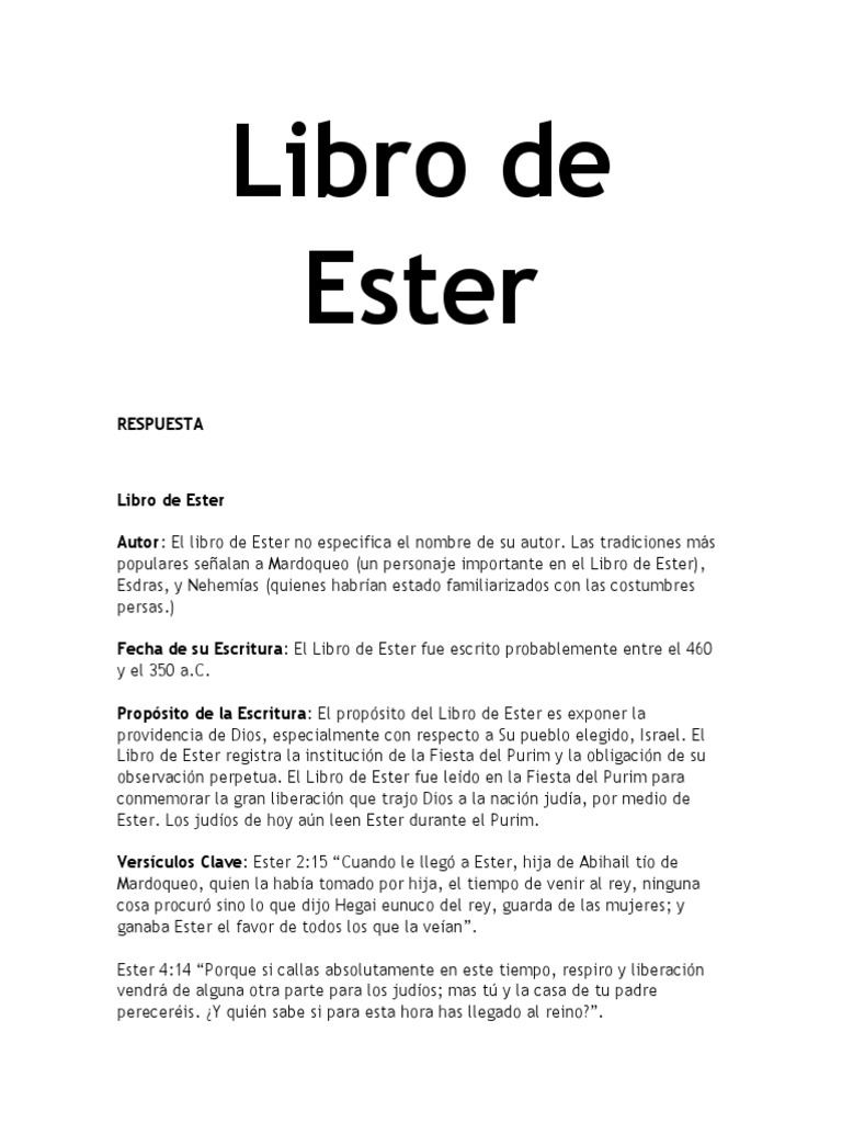 Libro de Ester | PDF | Esther | Libro de Ester