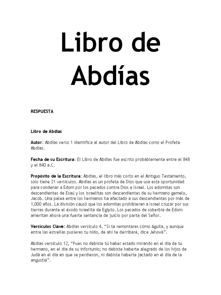 Libro de Abdías | PDF | Cristo (título) | Salvación