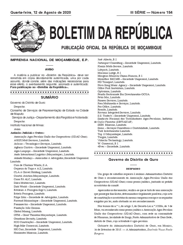 BR 154 Iii Serie 2020 | PDF | Cooperativa | Conselho de Segurança das ...