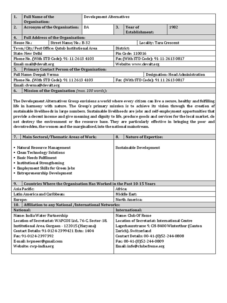 Development Alternatives | PDF | South Asia | Sustainability