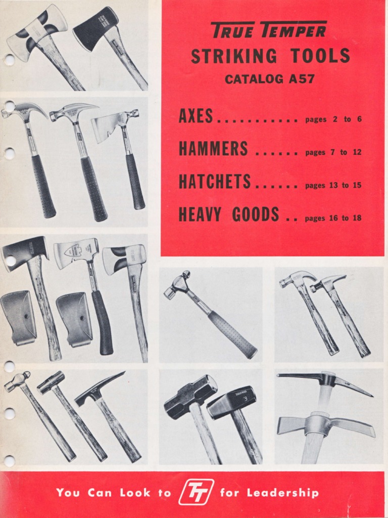 True Temper 1957 A57 Hammers | PDF | Axe | Building Materials