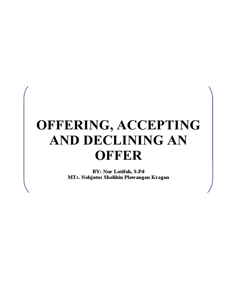 Offering, Accepting, and Declining | PDF | Food And Drink