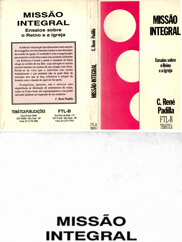 Missão Integral - René Padilla | Download grátis PDF | Jesus | Fé