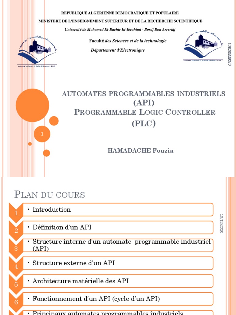 Automates Programmables Industriels Api Pdf Automate Programmable