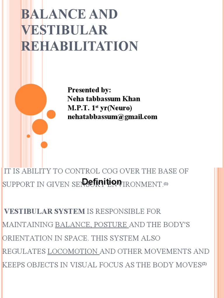 Vestibular Rehabilitation Techniques | PDF | Vertigo | Balance (Ability)