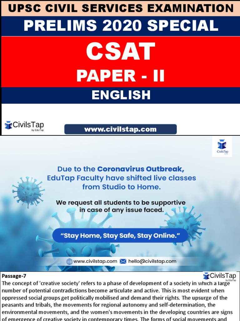 CivilsTap - CSAT - English 12 | PDF | Agriculture | Food Security