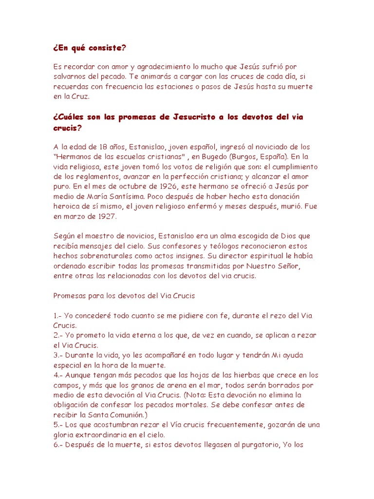 14 Estaciones Del Via Crucis | PDF | Oración | Estaciones de la Cruz