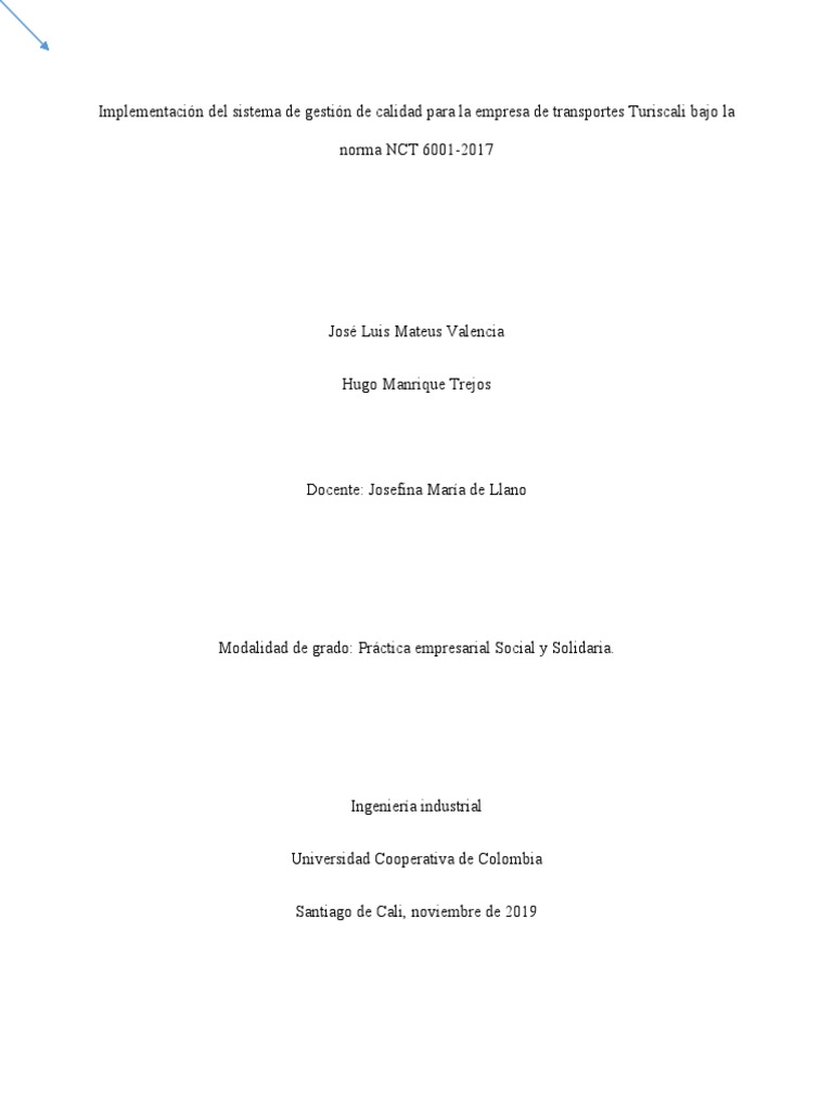 Trabajo Final de Grado SGC NTC 6001-2017 | PDF | Calidad (comercial) | Planificación