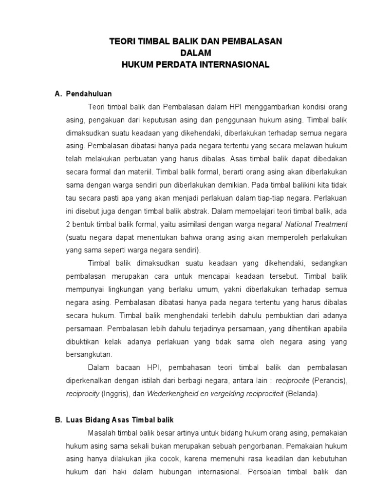 Teori Timbal Balik Dan Pembalasan | PDF