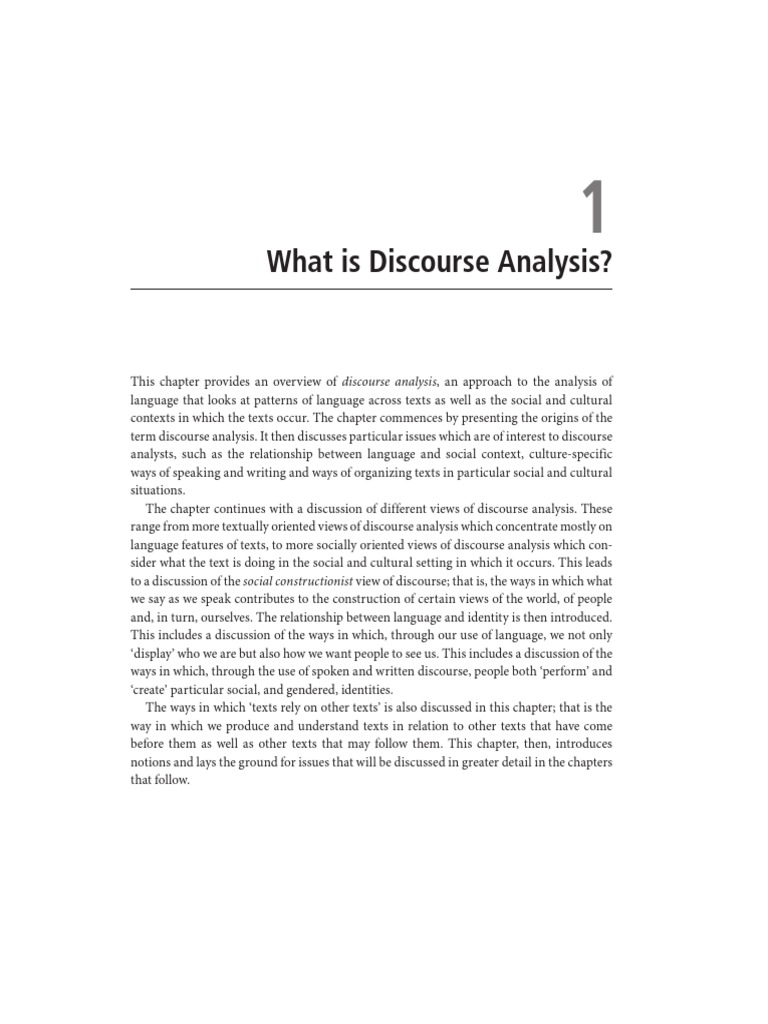 Discourse Analysis | PDF | Linguistics | Context (Language Use)