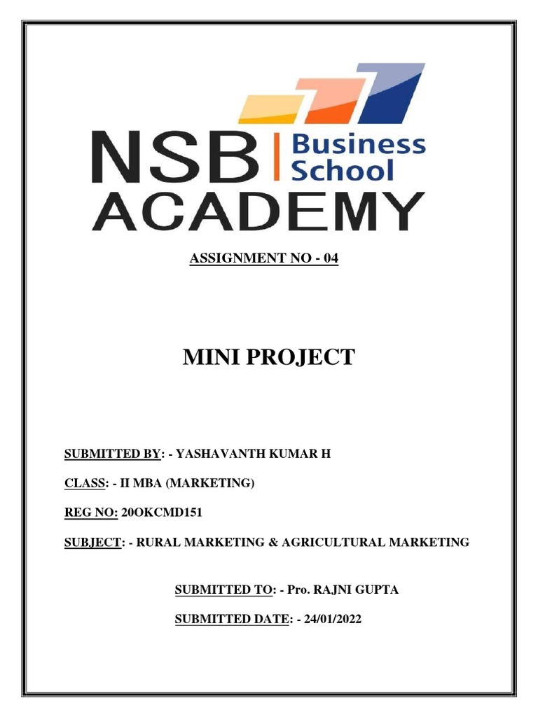Mini Project: Assignment No - 04 | PDF | Market Segmentation | Marketing
