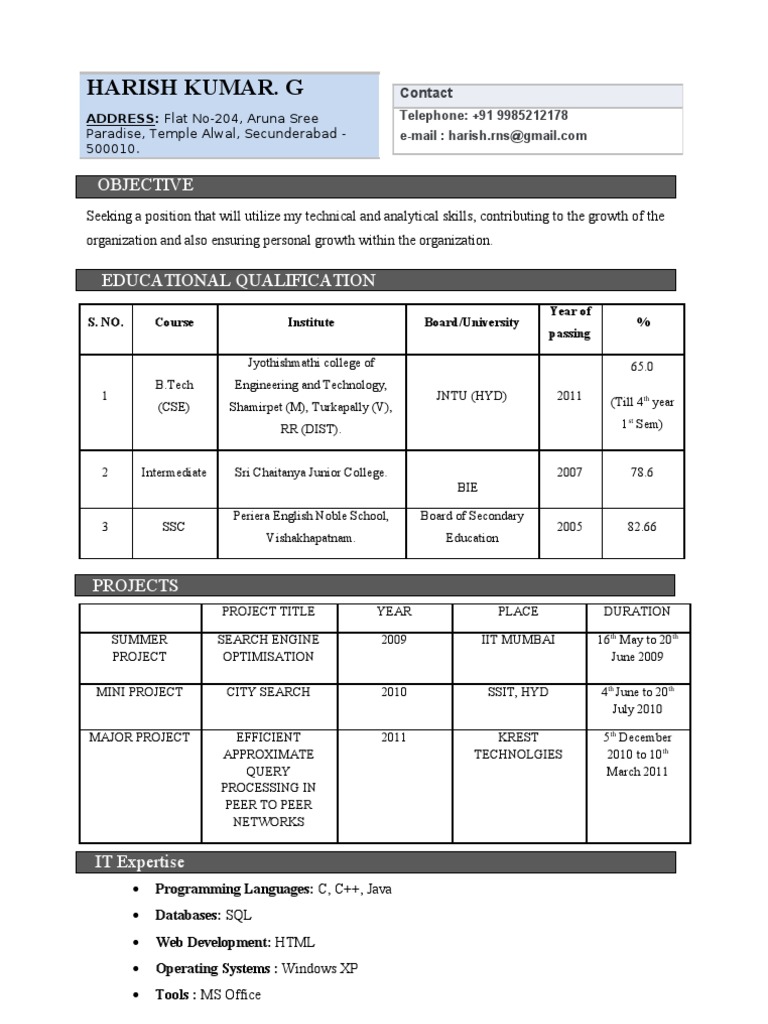 Hari Resume | PDF | Computing | Software