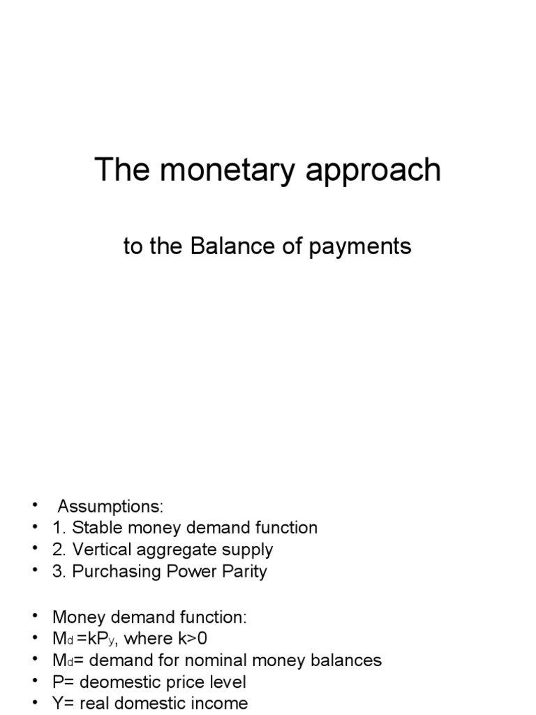 The Monetary Approach To The BoP 1 | PDF | Money Supply | Economic ...