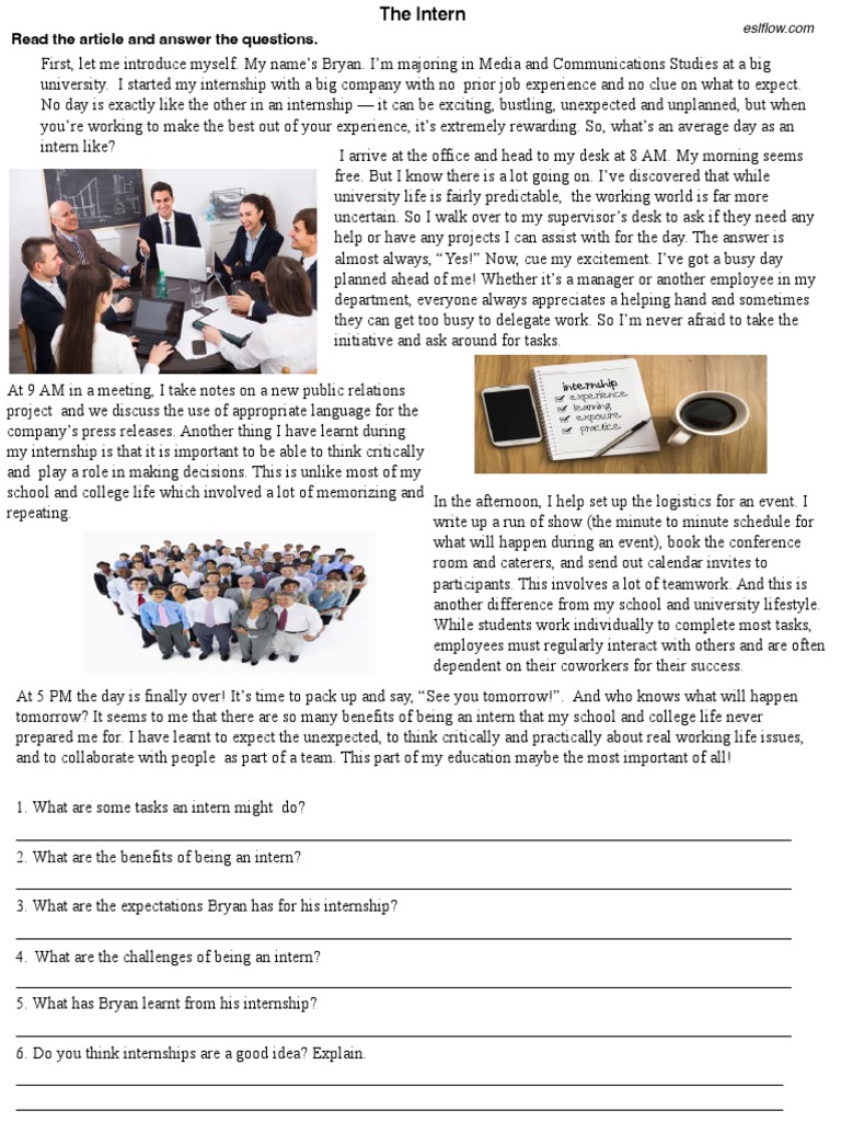 Read The Article and Answer The Questions | PDF | Job Hunting | Internship