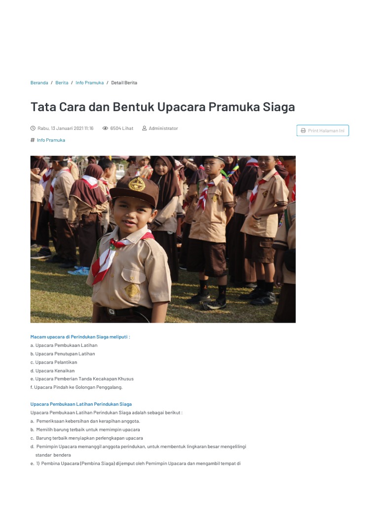 Rover Pramuka - Tata Cara Dan Bentuk Upacara Pramuka Siaga | PDF