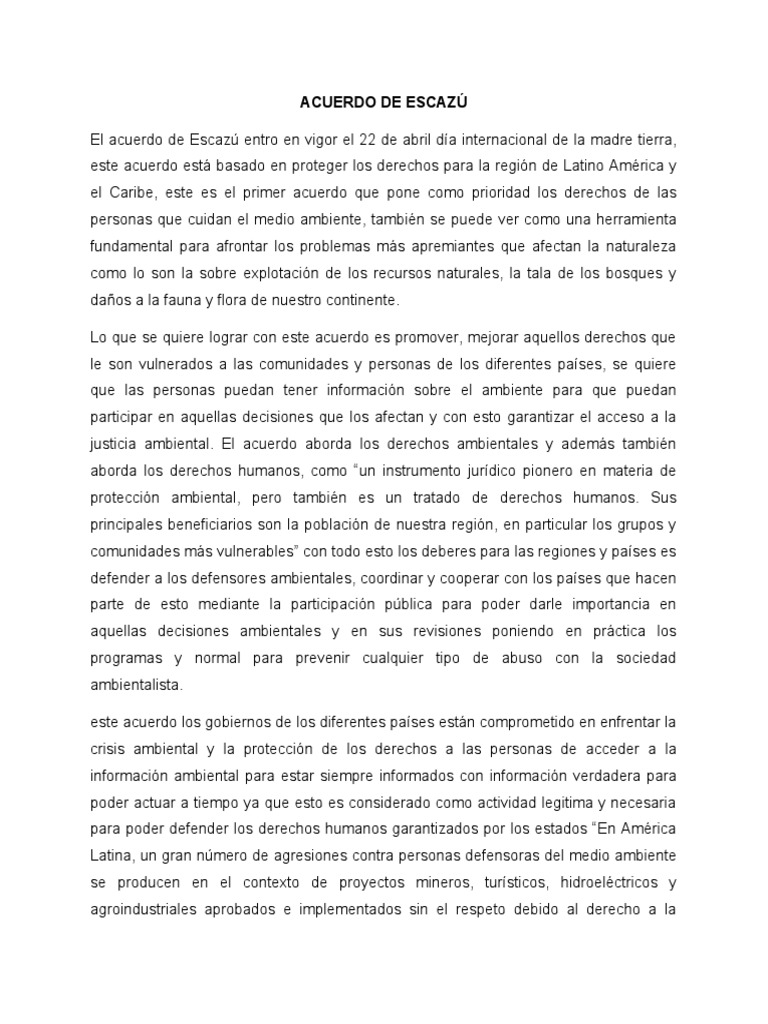 Acuerdo de Escazú | PDF | Entorno natural | Justicia