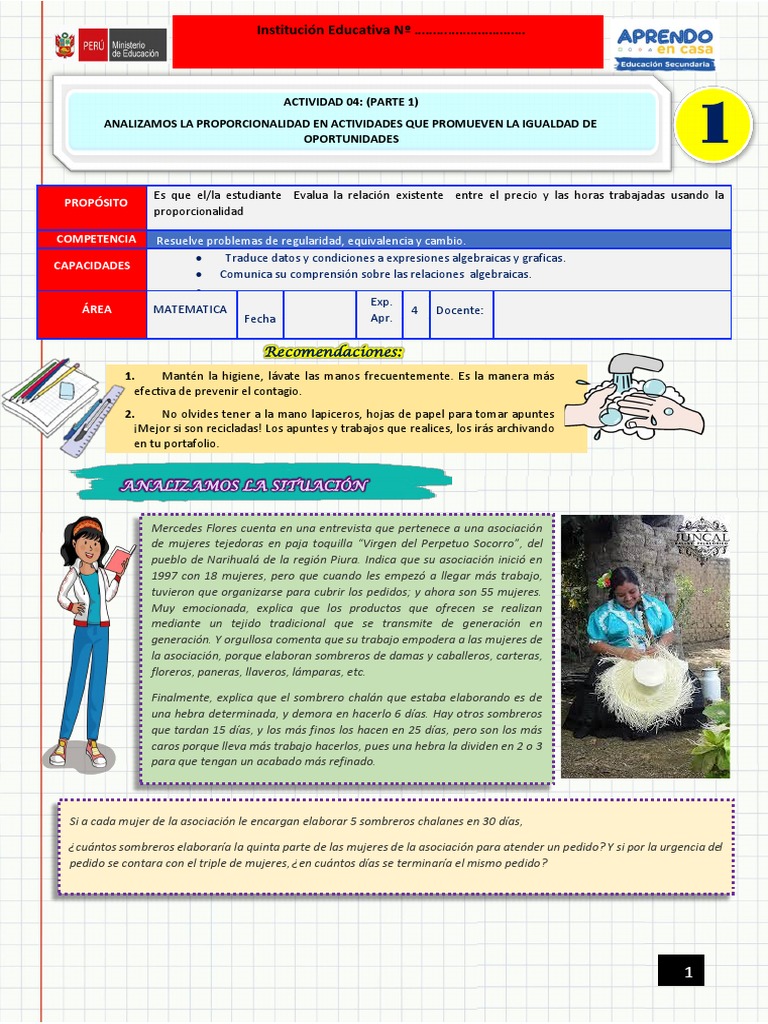 1º SEC. EXP. 04. MAT. ACTV.04 (Parte 1) | PDF | Multiplicación | Masa