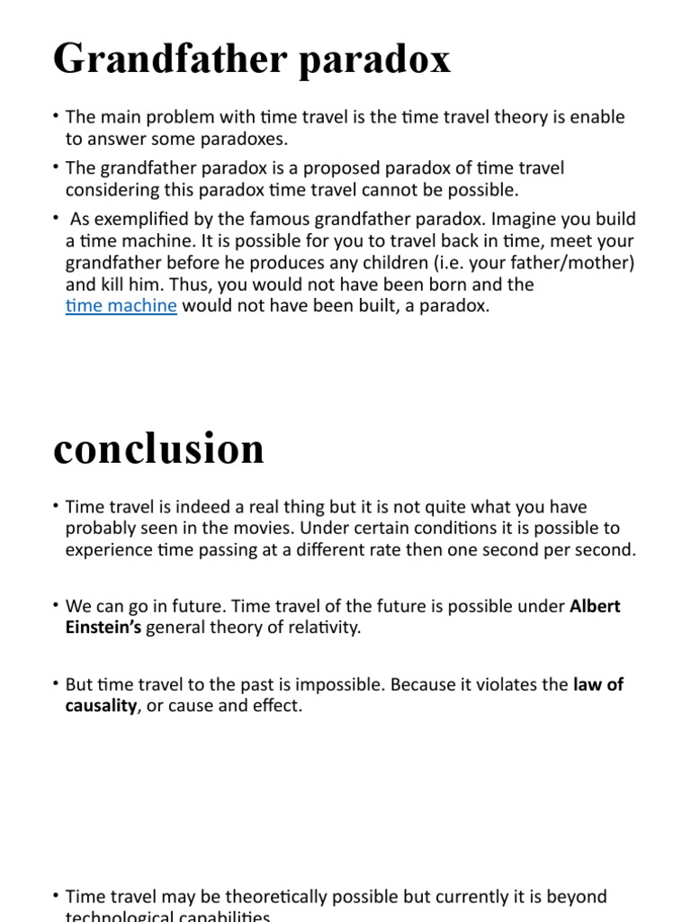 The Implications of the Grandfather Paradox: Exploring the ...