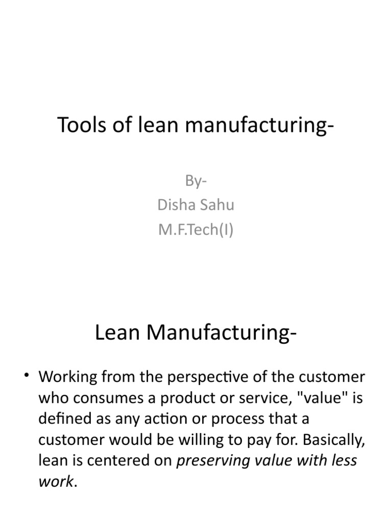 Tools of Lean Maufacturing | PDF | Lean Manufacturing | Systems Thinking