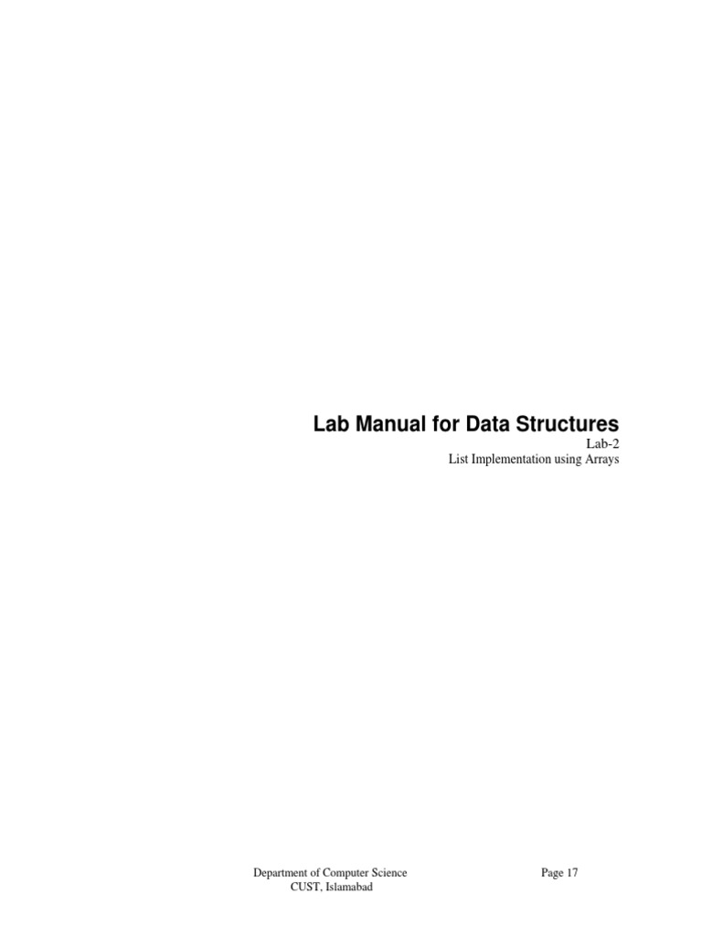 Updated Ds Lab 2 List Implementation Using Arrays Pdf Array Data Structure C