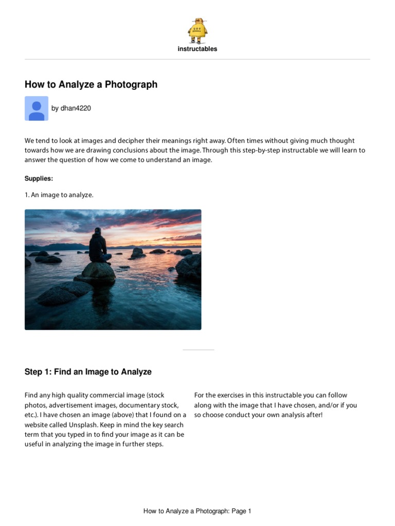 How To Analyze A Photograph: Instructables | PDF | Color | Nonverbal ...