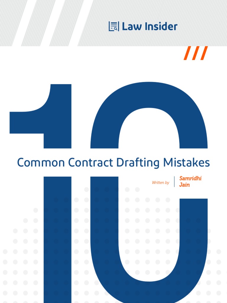 Common Contract Drafting Mistakes: Samridhi Jain | PDF | Indemnity | Lawyer