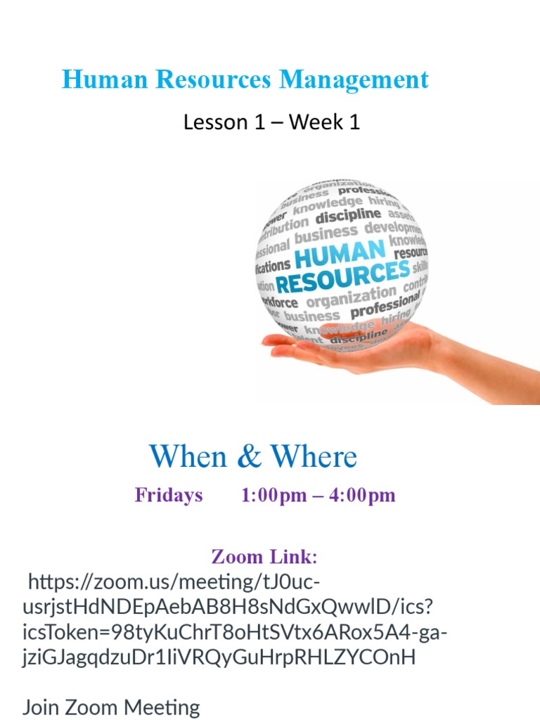 HRM Lesson 1 January 2022 | PDF | Human Resource Management | Human ...