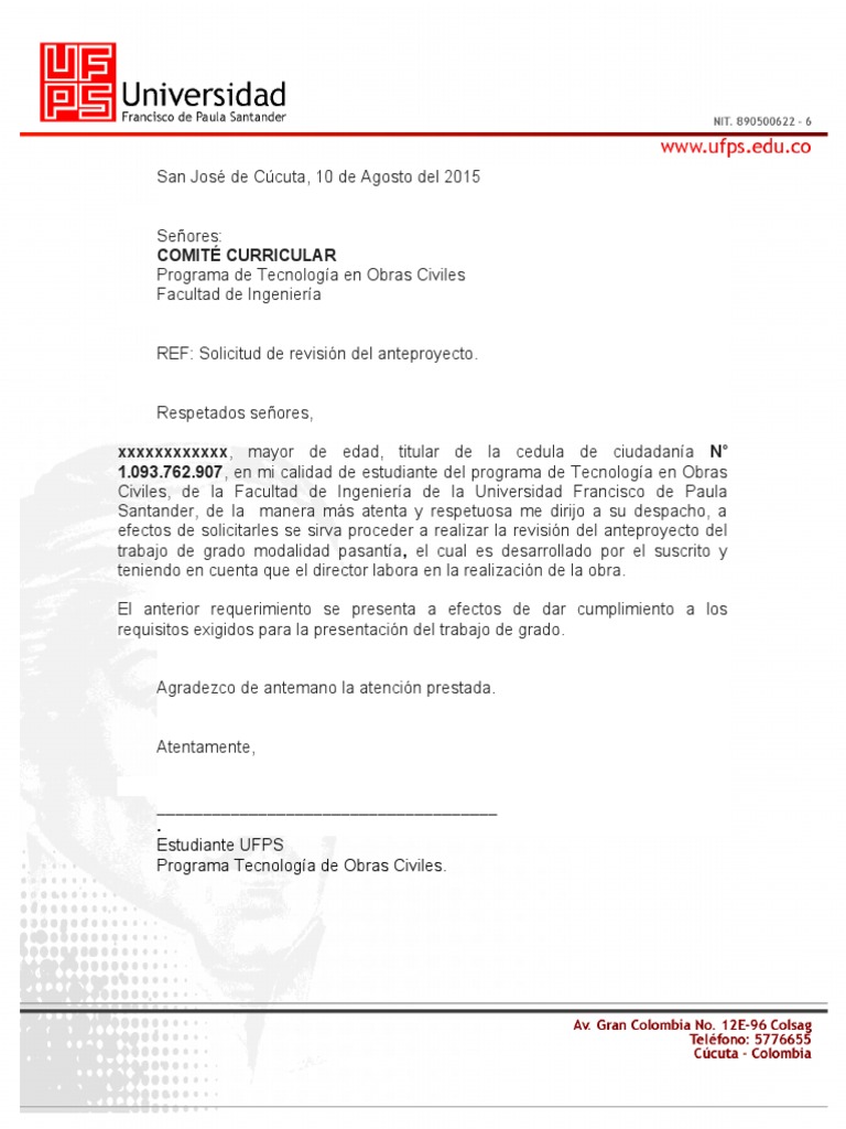 7 Carta de Solicitud Revision Comite Curricular | PDF 7 Carta de Solicitud Revision Comite Curricular | PDF