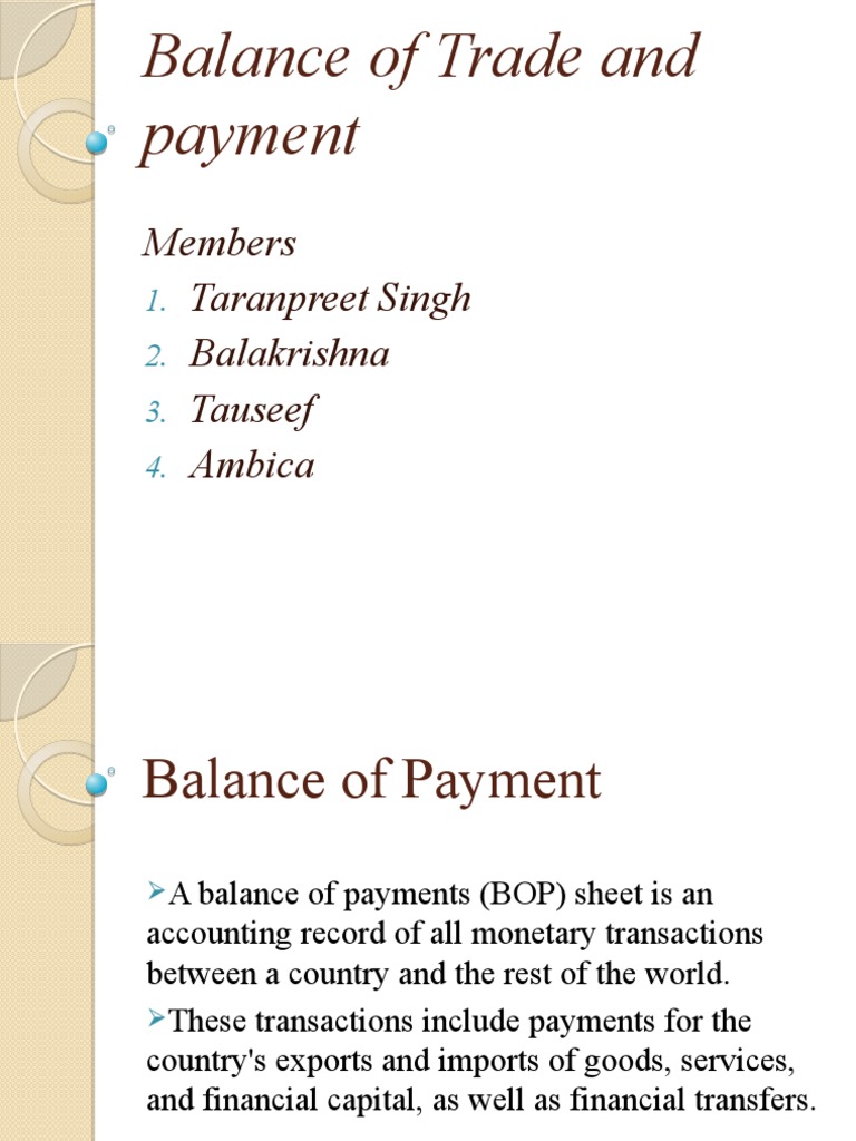 Balance of Trade and Payments Guide | PDF | Finance & Money Management ...