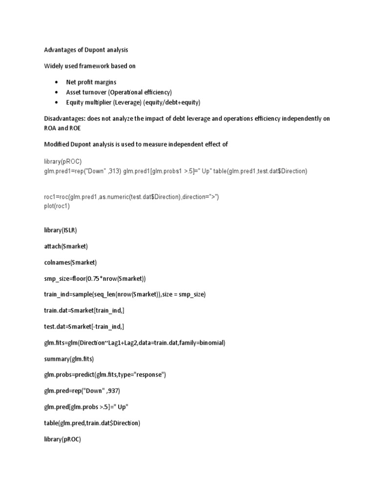 Advantages of Dupont Analysis | PDF