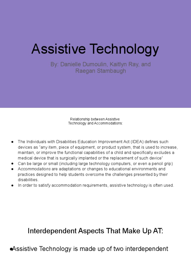 Assistive Technology | PDF | Disability | Attention Deficit ...