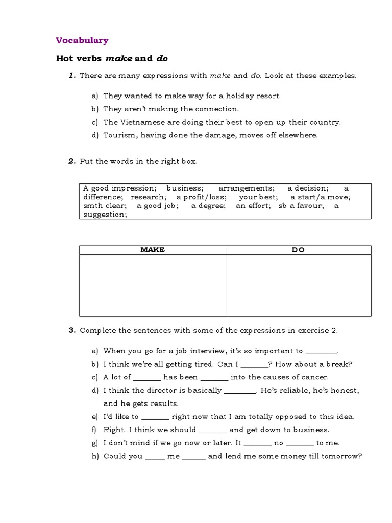 Make and Do | PDF | Linguistics