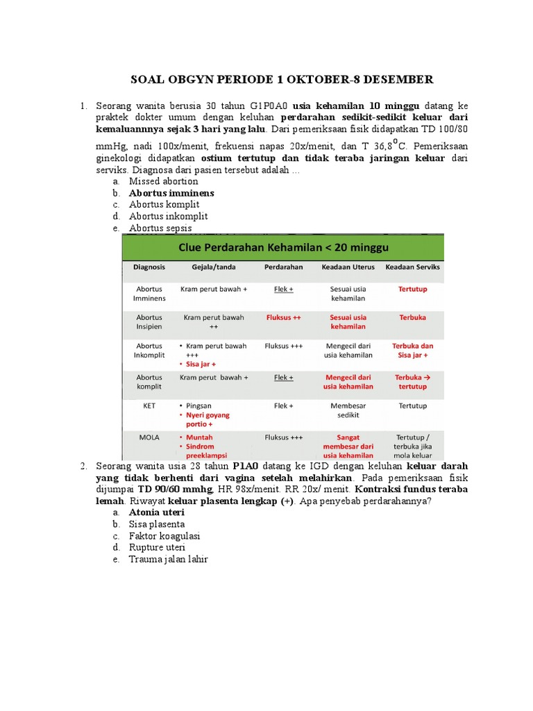 Kumpulan Soal Obgyn Dan Pembahasan | PDF | Sains & Matematika