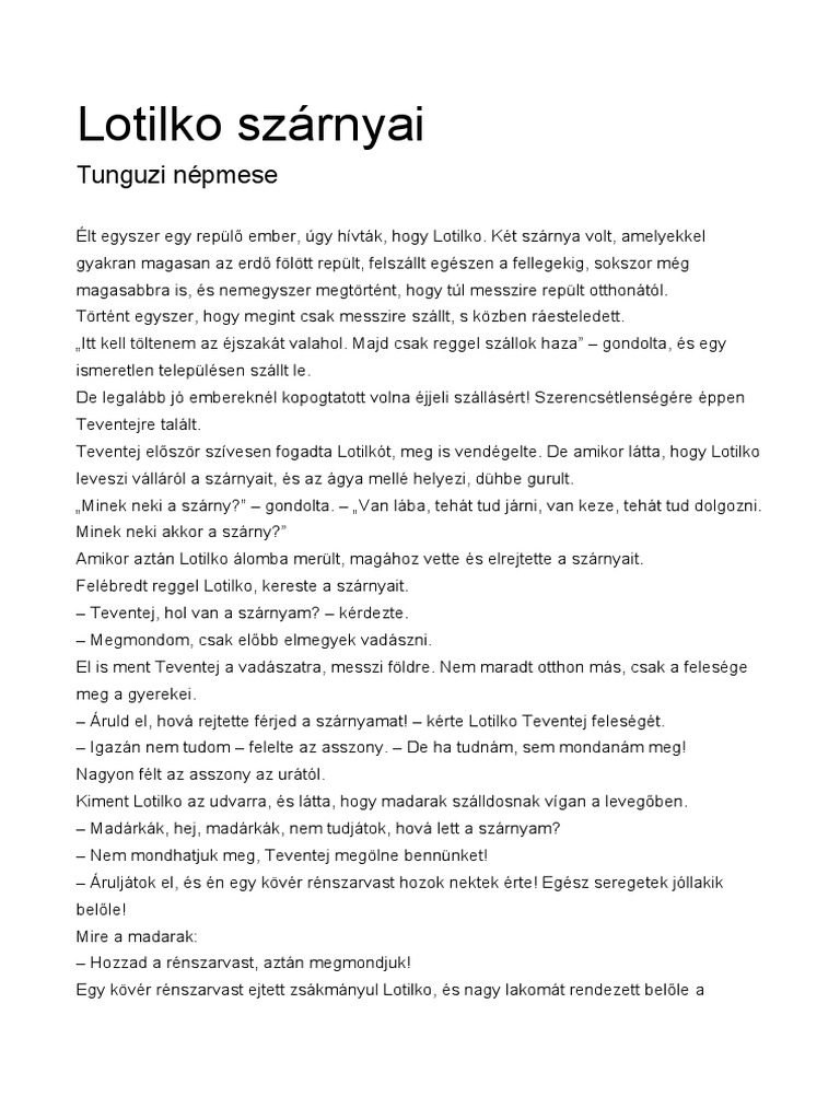 Lotilko Szárnyai | PDF