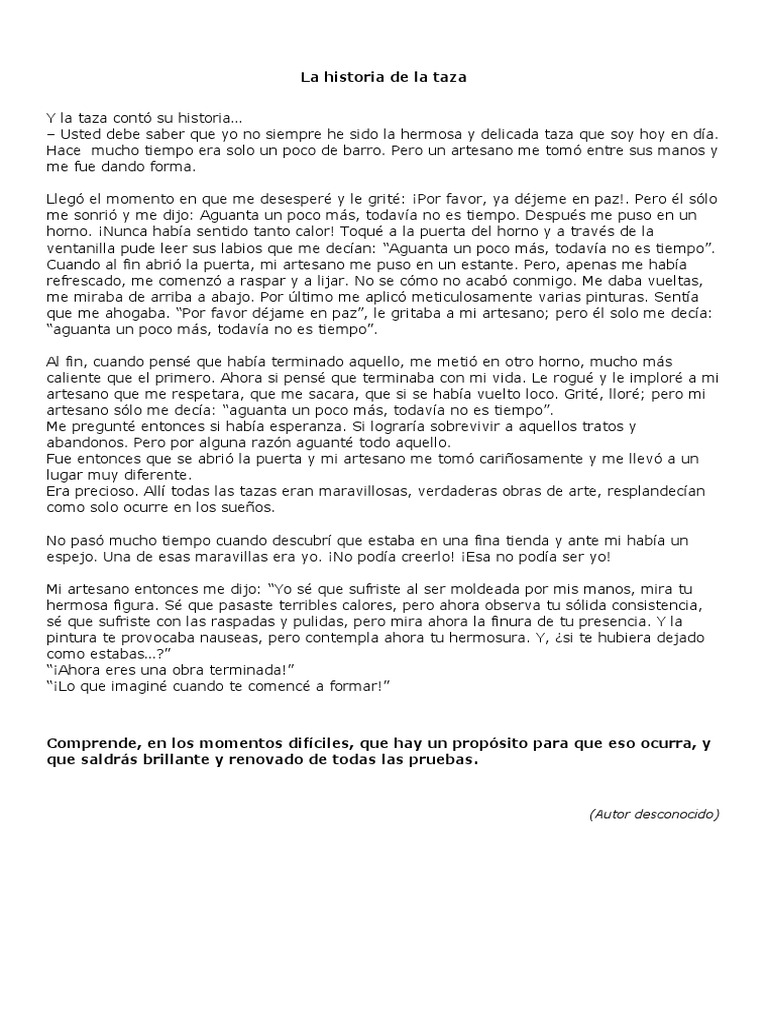 La Historia de La Taza | PDF