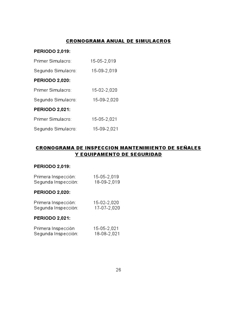 Cronograma Anual de Simulacros | PDF | Informática