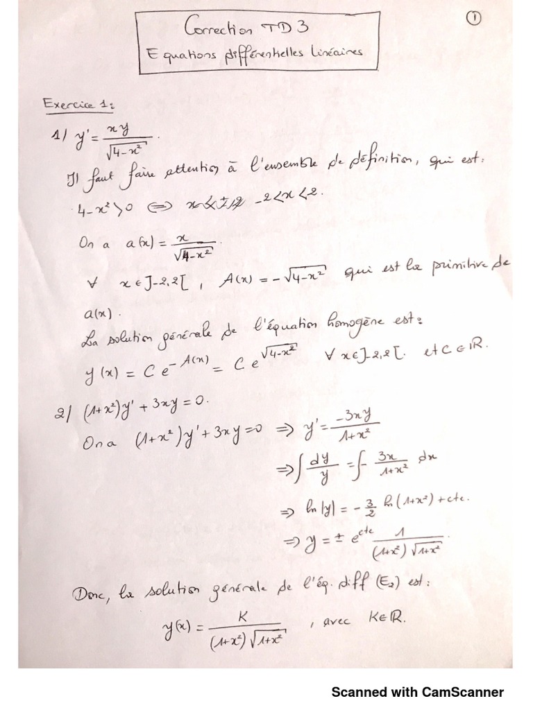 Correction TD3 Analyse II | PDF