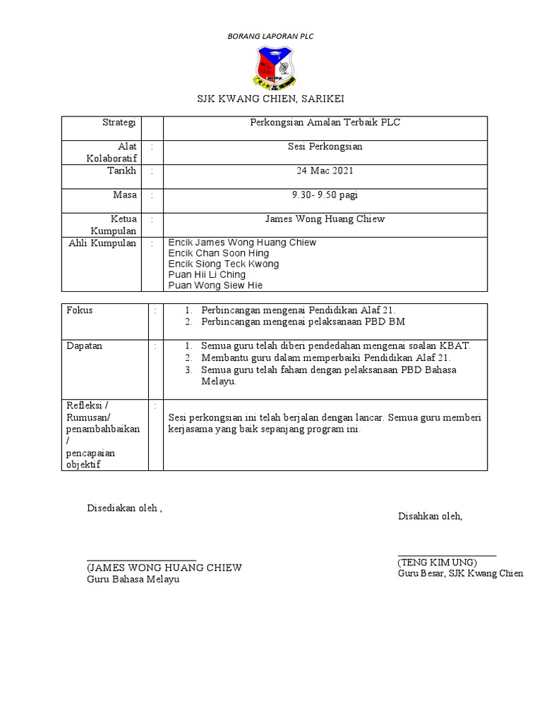 Pelaporan PLC 2021 | PDF