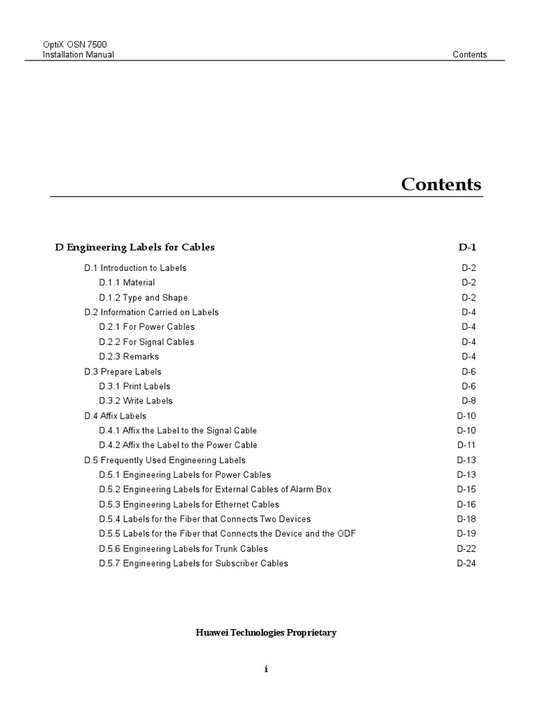 13-Appendix D Engineering Labels For Cables | PDF | Ethernet ...