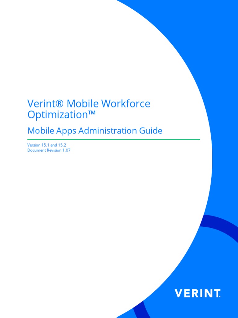 Verint® Mobile Workforce Optimization™: Mobile Apps Administration Guide | Download Free PDF ...