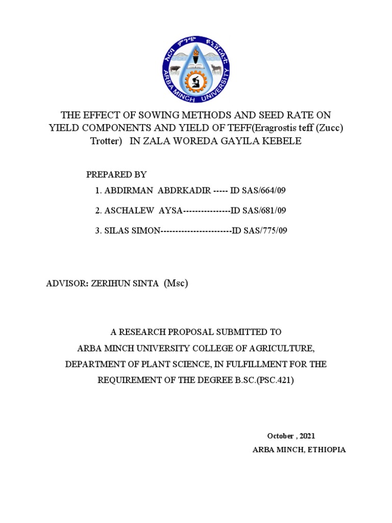 AAST 2014 GC Final Research | PDF | Sowing | Tillage