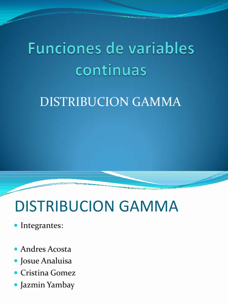 Distribucion Gamma | PDF | Distribución de probabilidad | Función ...