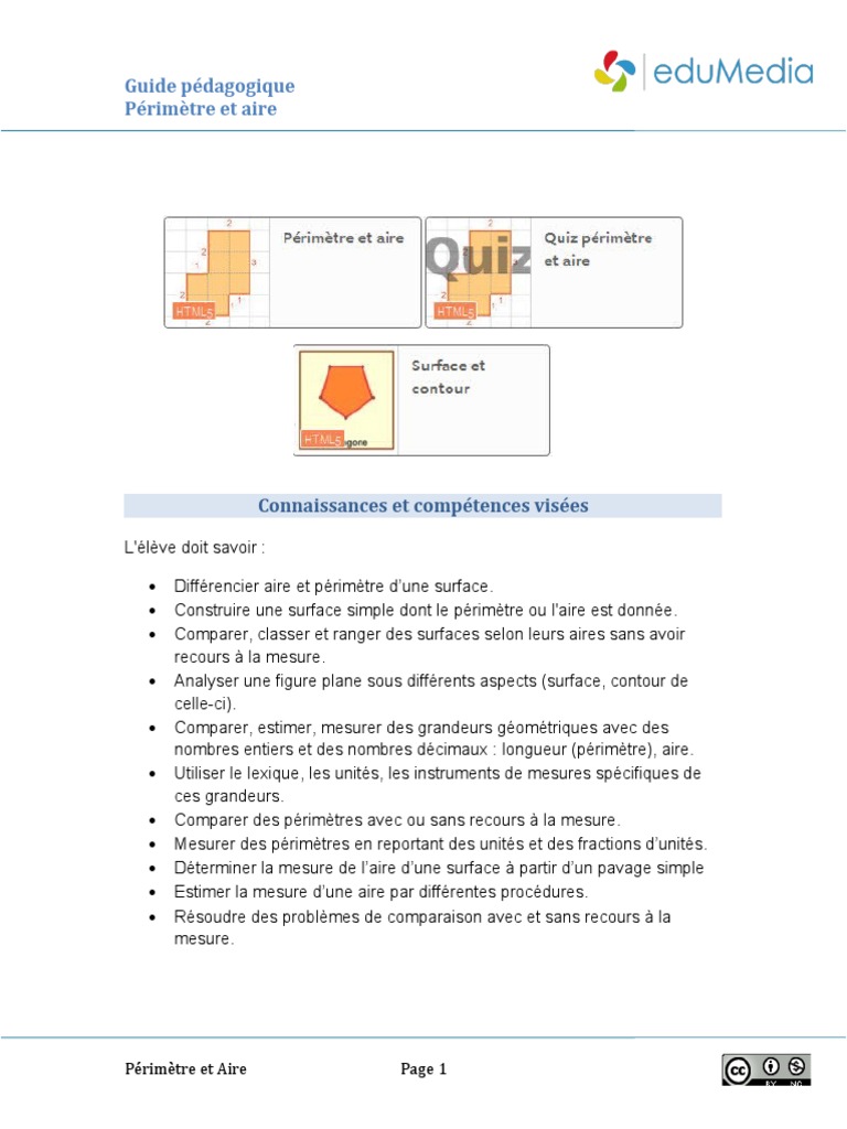 Fiche Perimetre Et Aire | PDF | Zone | Triangle